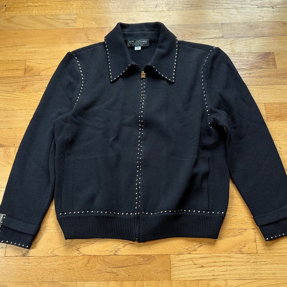 St. John | Sweaters | St John Collection By Marie Gray Zip Sweater With ...